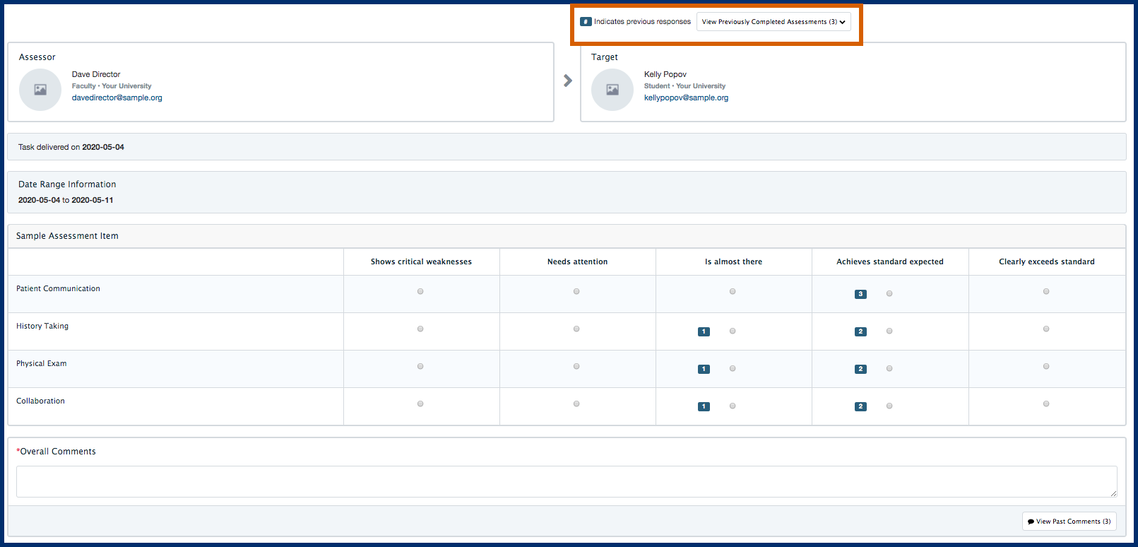 Summary Assessment Tasks